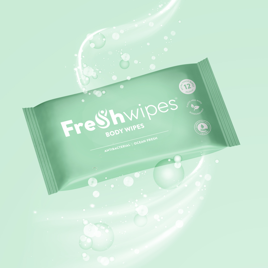 Ocean Fresh Scented FreshWipes Antibacterial/Biodegradable Body Wipes ...