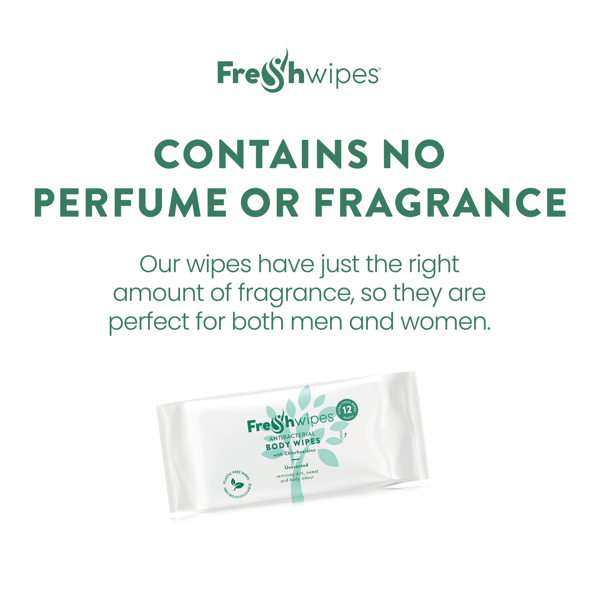 Unscented FreshWipes Antibacterial/Biodegradable Body Wipes - Fragranc ...