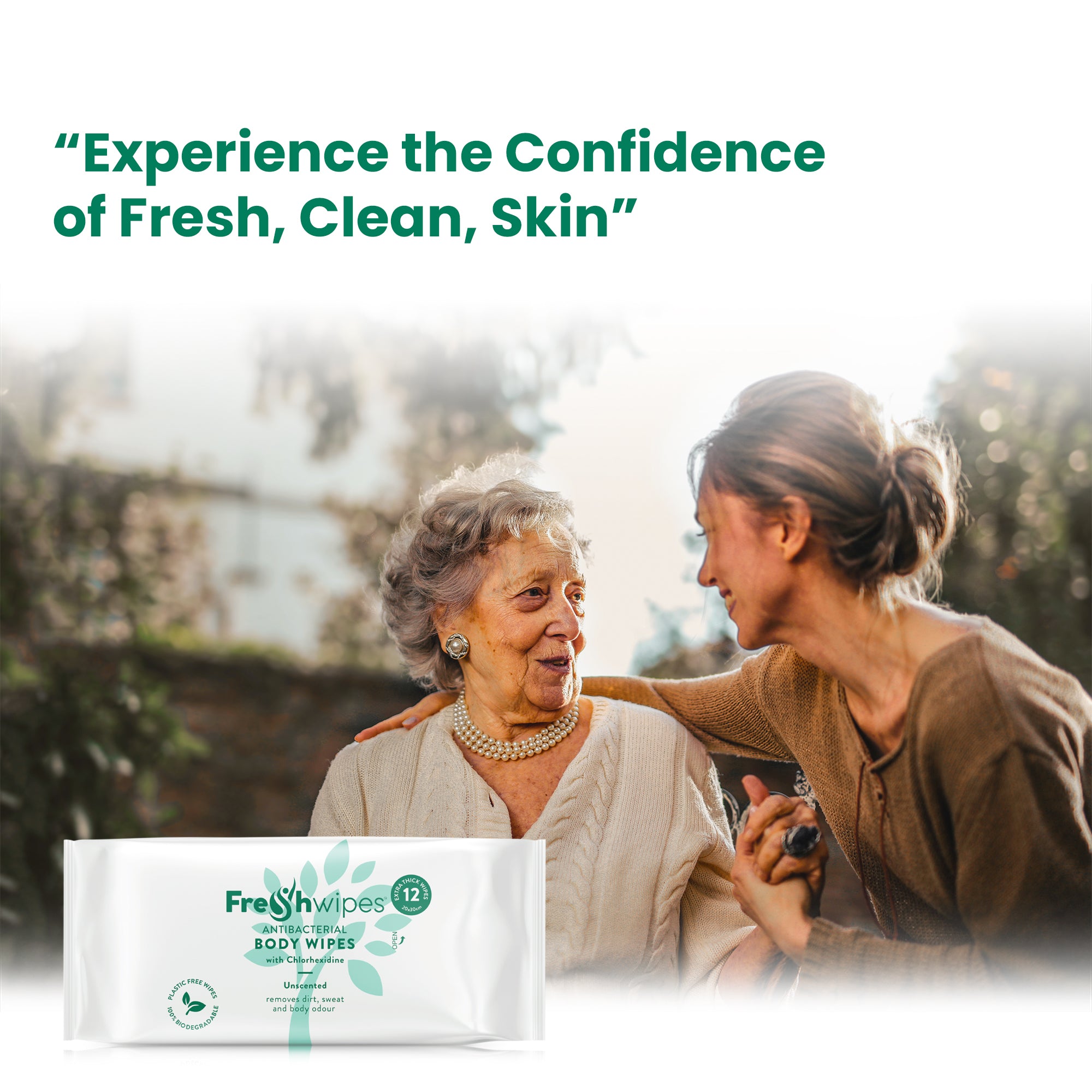 Unscented FreshWipes Antibacterial/Biodegradable Body Wipes - Fragranc ...